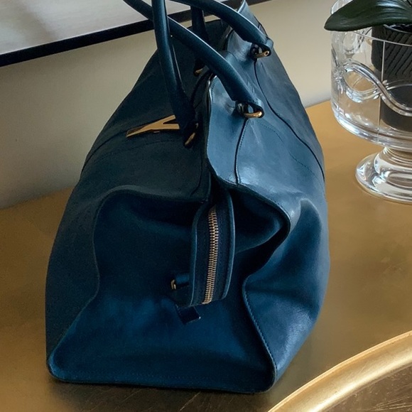 Yves Saint Laurent | Bags | Authentic Ysl Chic Cabas Bag Blue | Poshmark